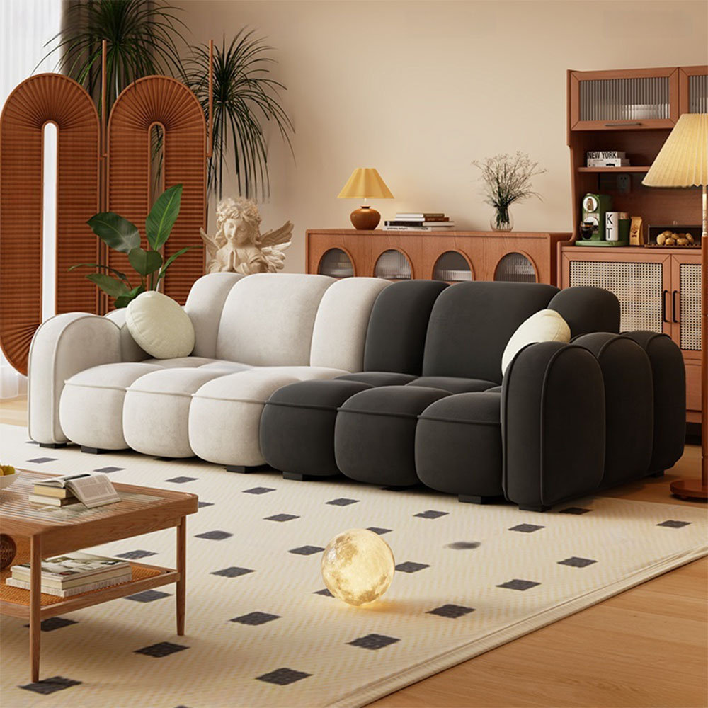 Orren Ellis Cream-colored color-block sofa | Wayfair