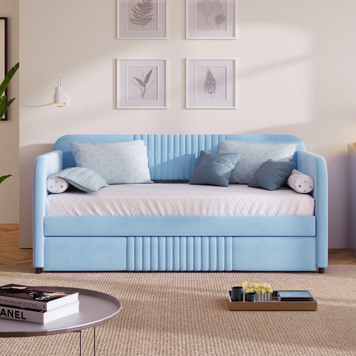 Latitude Run® Upholstered Daybed Sofa Bed With Trundle - Wayfair Canada