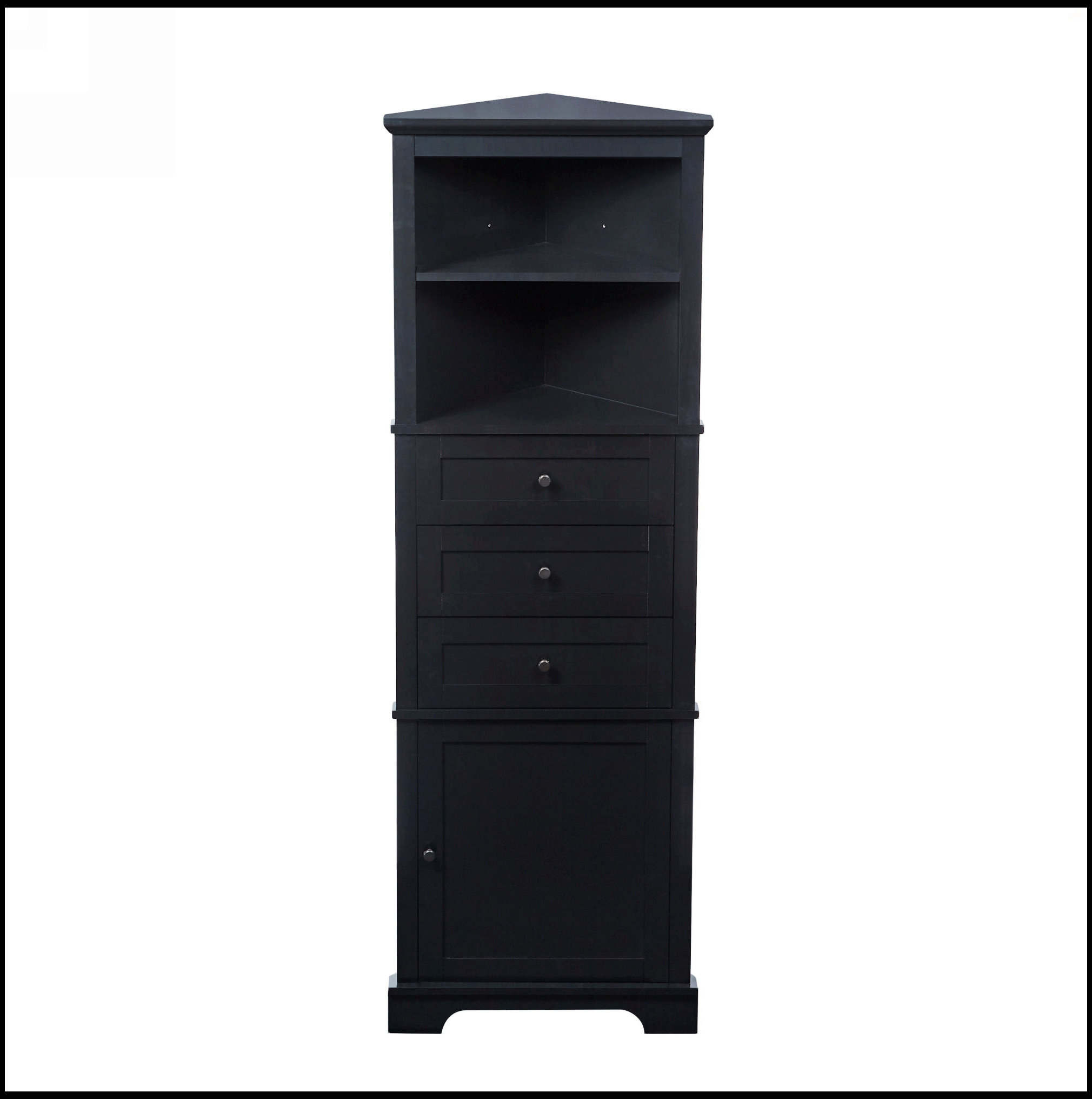 One Allium Way Triangle Tall Cabinet With 3 Drawers And Adjustable ...
