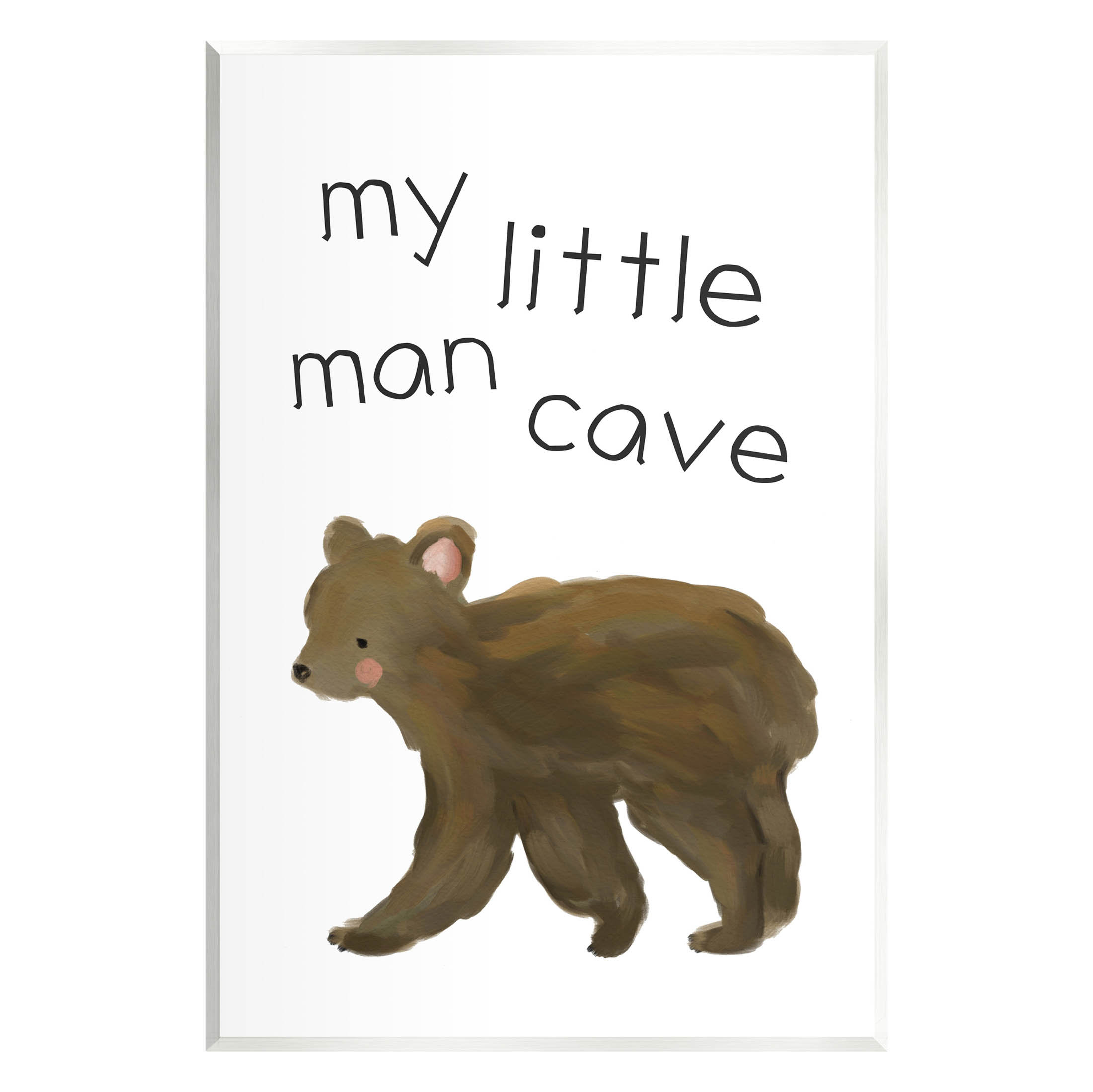 Stupell Industries My Little Man Cave Bear Wall Plaque Art By Leah ...