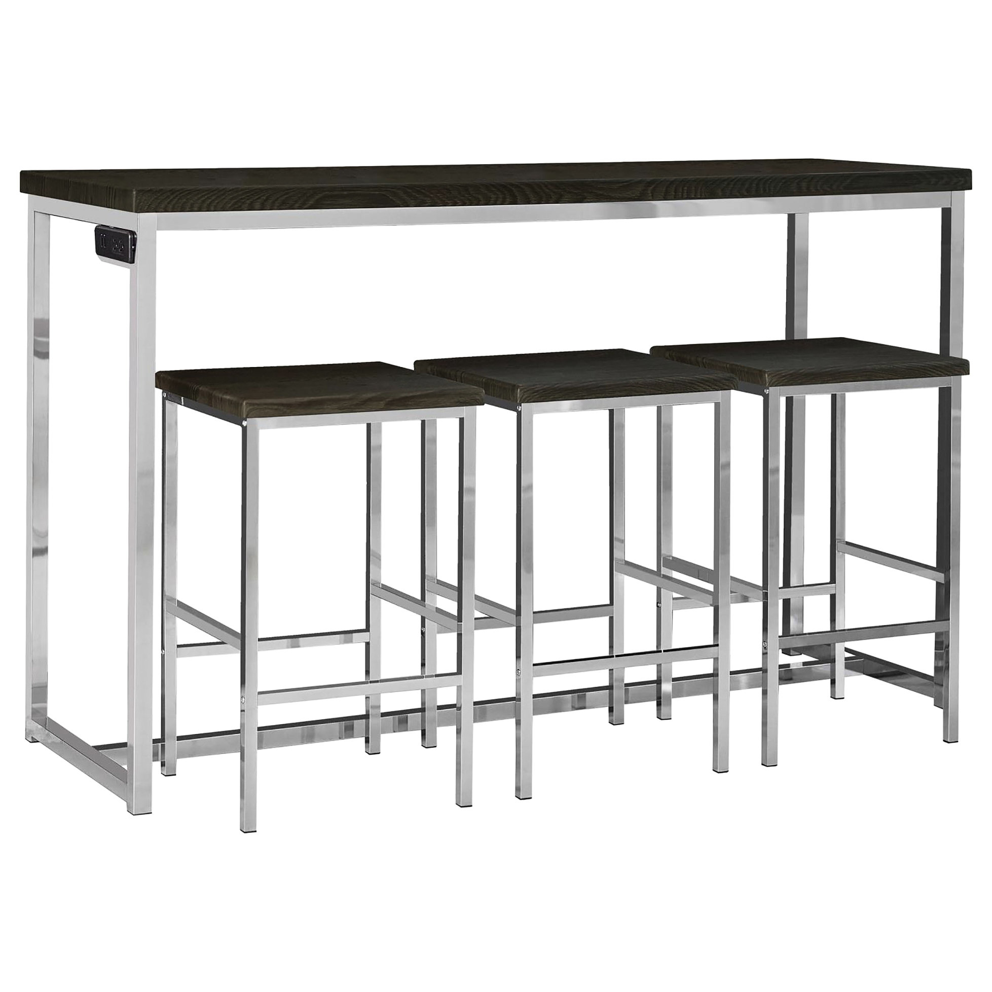 Latitude Run® Dark Oak And Counter Height Dining With Scratch- Surface ...