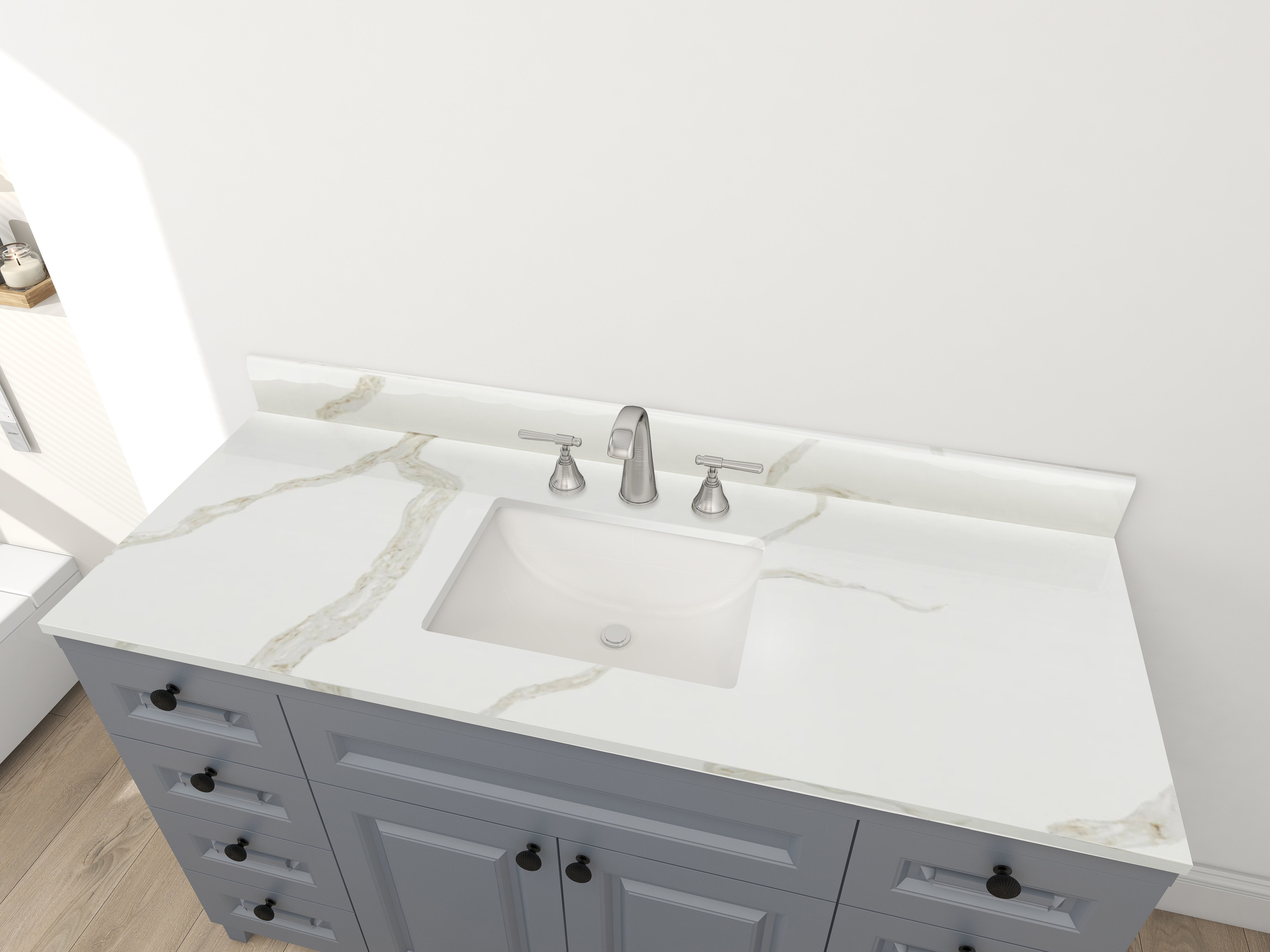 Winette 49" Quartz Single Bathroom Vanity Top with Sink & Reviews | Wayfair