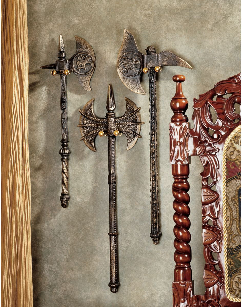 Design Toscano 3 Piece Violet-le-Duc Medieval Display Battle Axe Wall ...