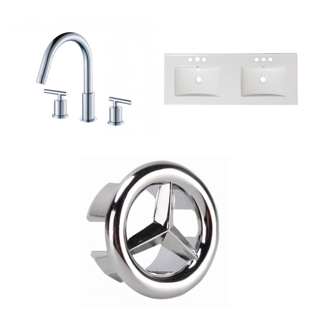 Plumbing N Parts Lavabo de salle de bain rectangulaire encastré en ...