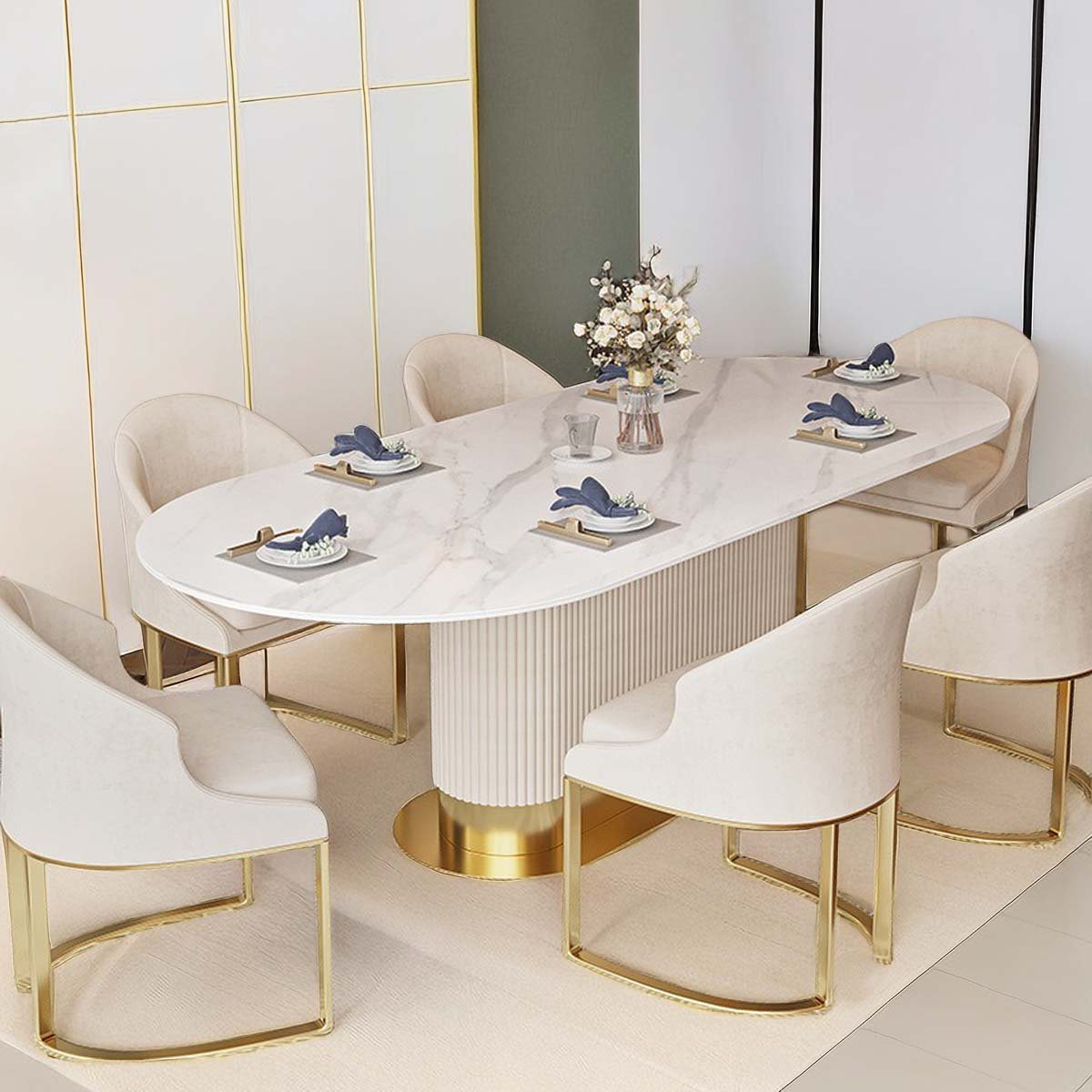 Everly Quinn Xhelal Oval Dining Set | Wayfair