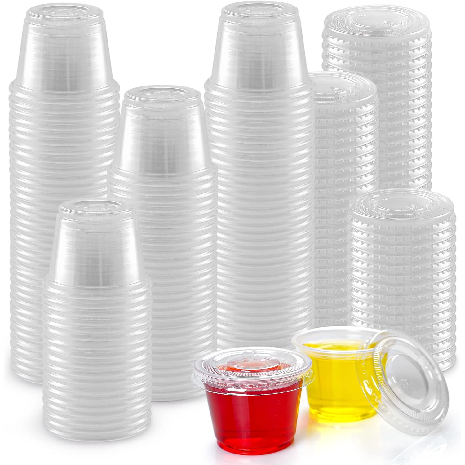 Zulay Kitchen Simple Craft Clear Disposable Jello Shot Cups With Lids ...