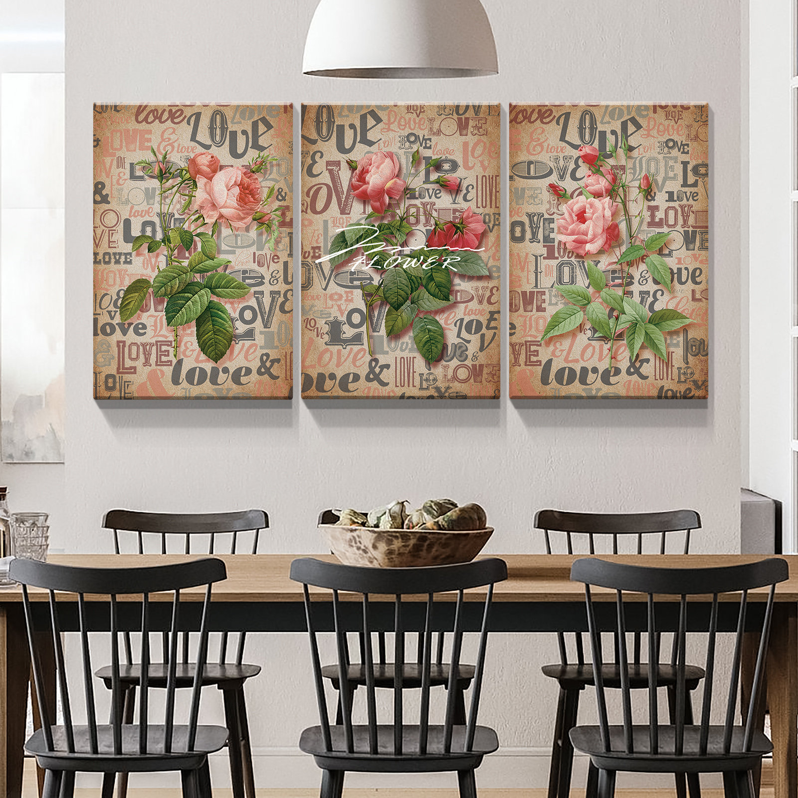 Winston Porter 3 Panels Framed Canvas Vintage Still Life Wall Art Decor ...