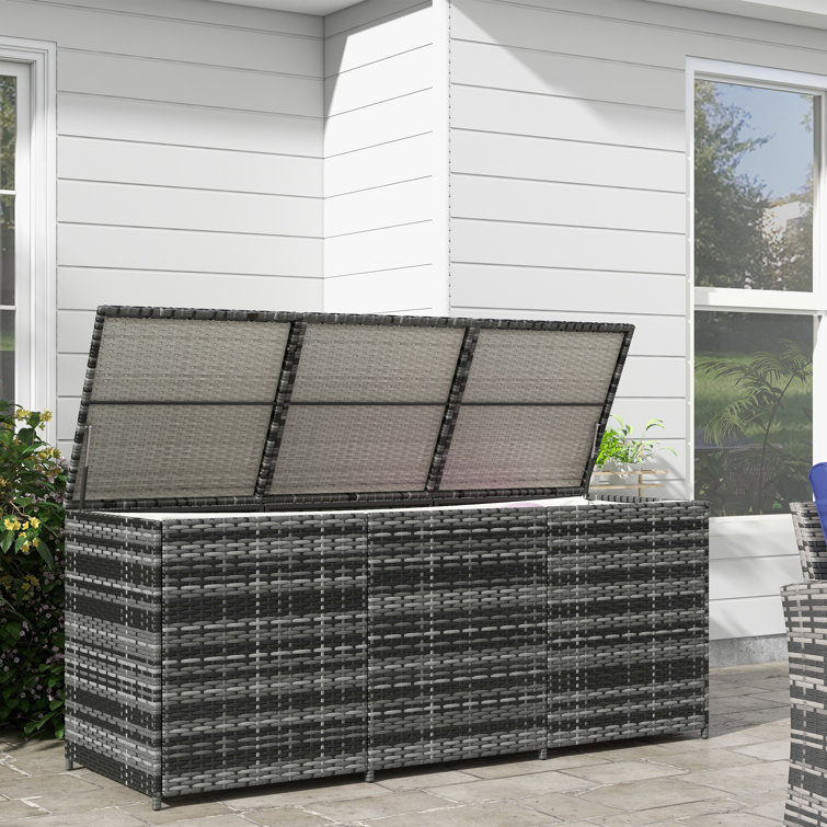 Outsunny Wicker Deck Box | Wayfair