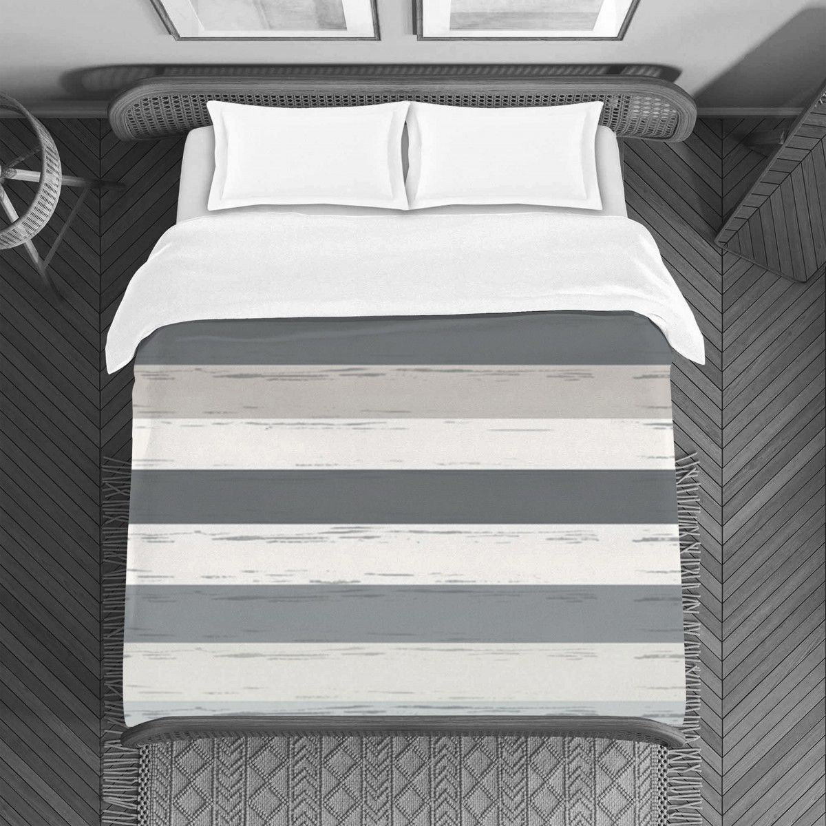 VisionDecor Horizontal Stripe Bedding | Wayfair