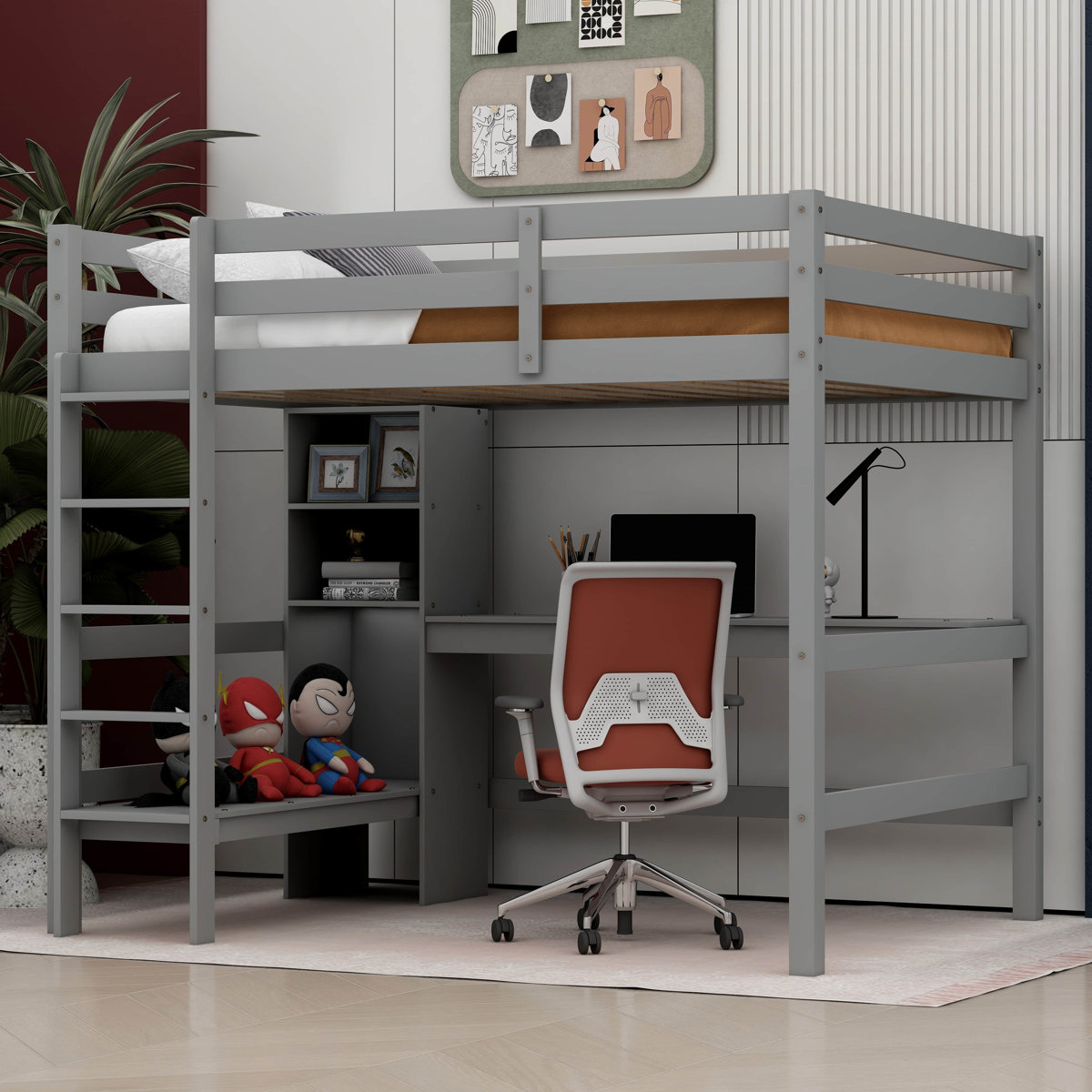 Harriet Bee Forston Full Loft Bed with Built-in-Desk by Harriet Bee ...