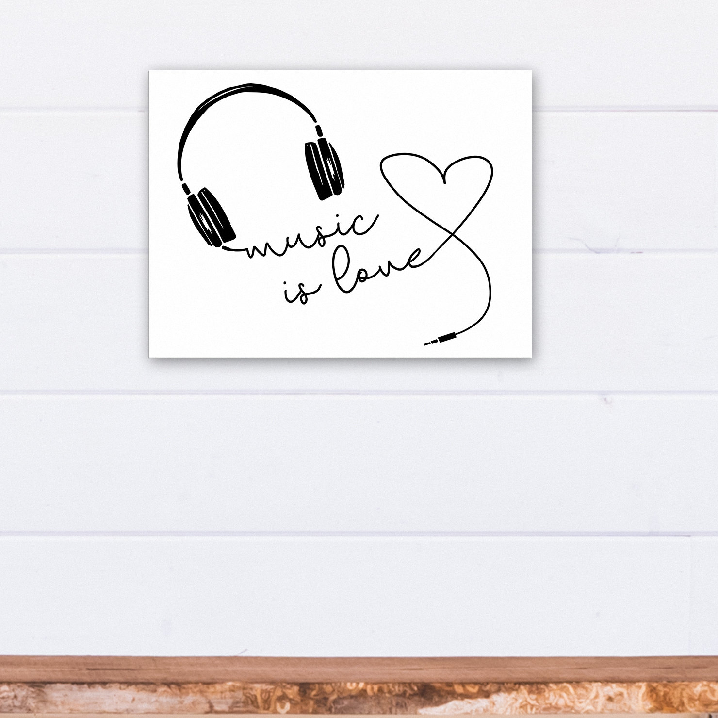 Winston Porter Zhu Love Musical Headphones Wrapped Canvas Art | Wayfair