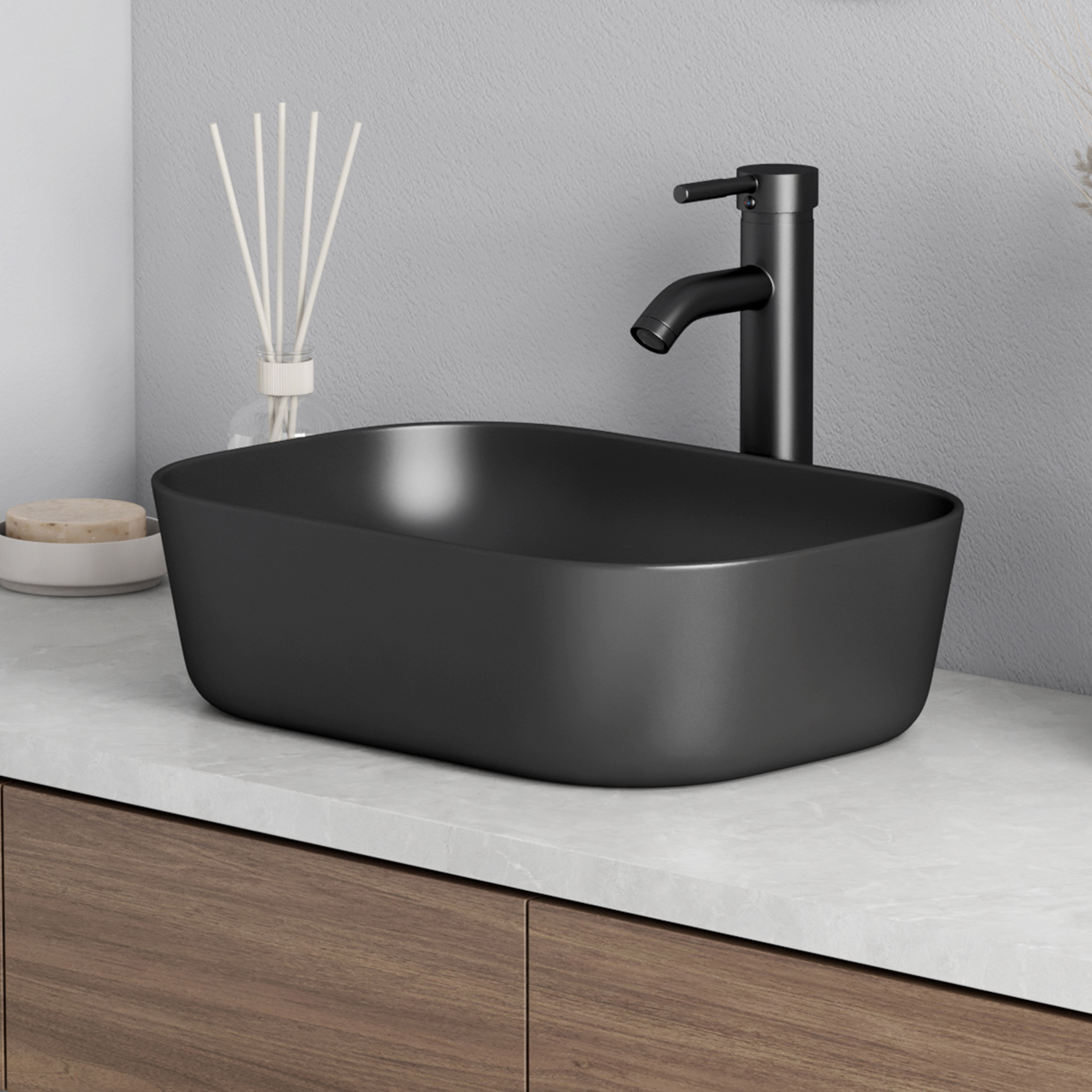 Eridanus Salerno 465mm x 325mm Rectangular Countertop Bathroom Sink ...