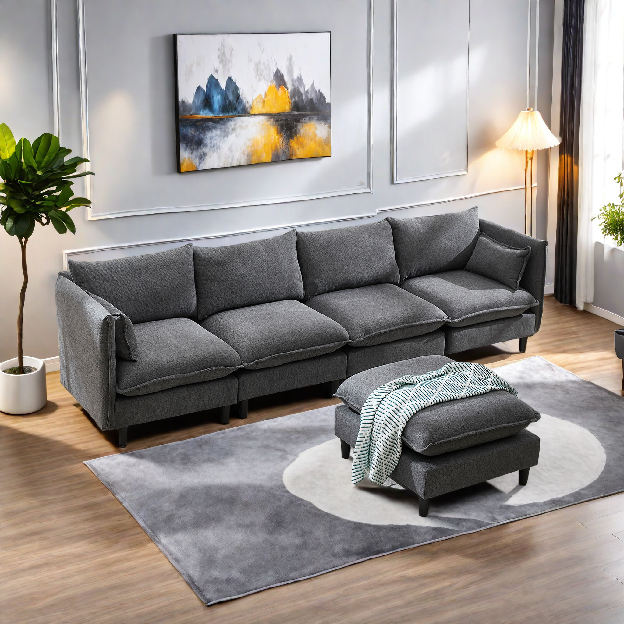 Latitude Run® Modular Sectional Sofa Adjustable Armrests And Backrests ...