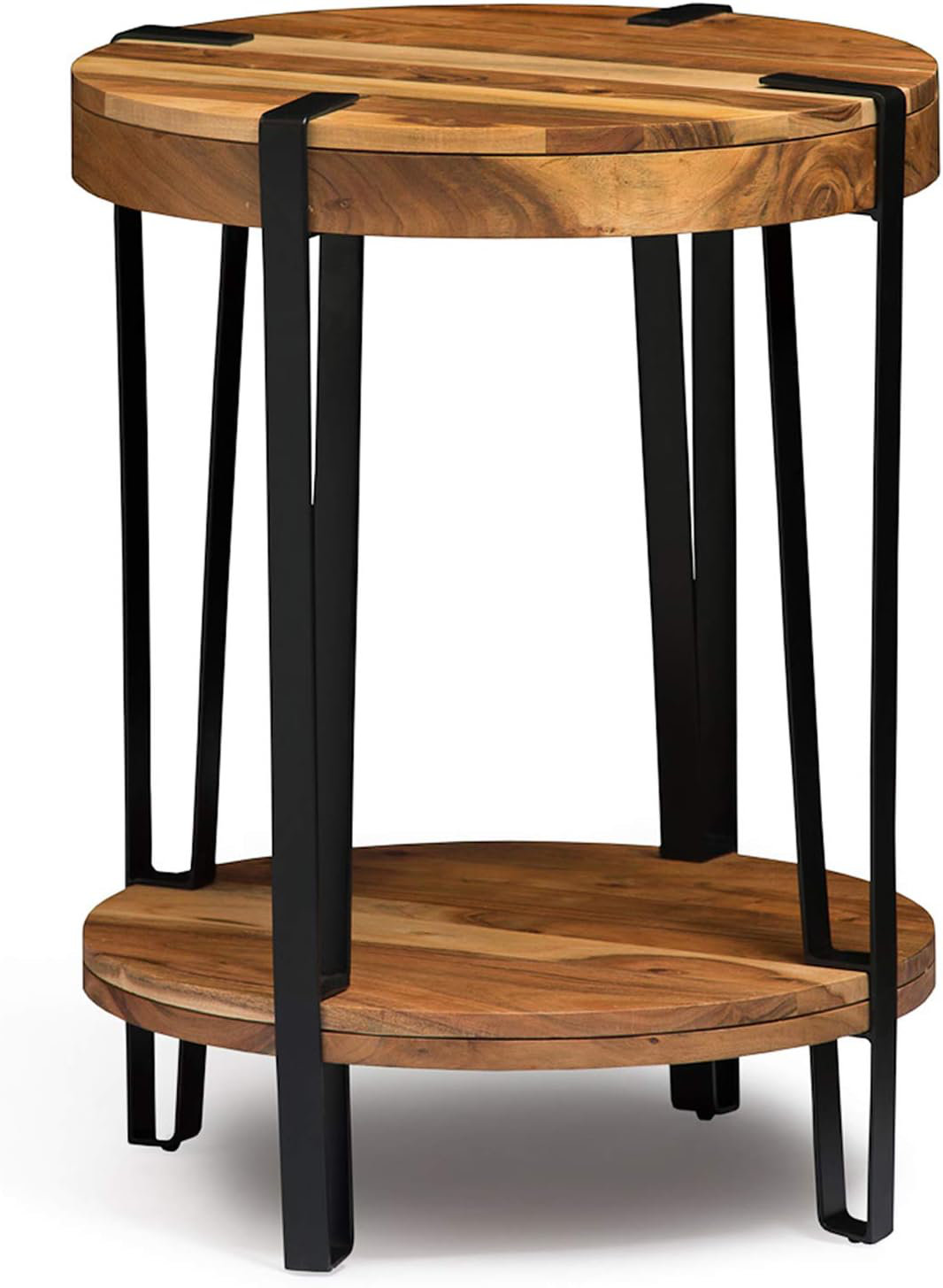 Union Rustic Tindal Ryegate Solid Acacia Wood & Metal Round End Table ...