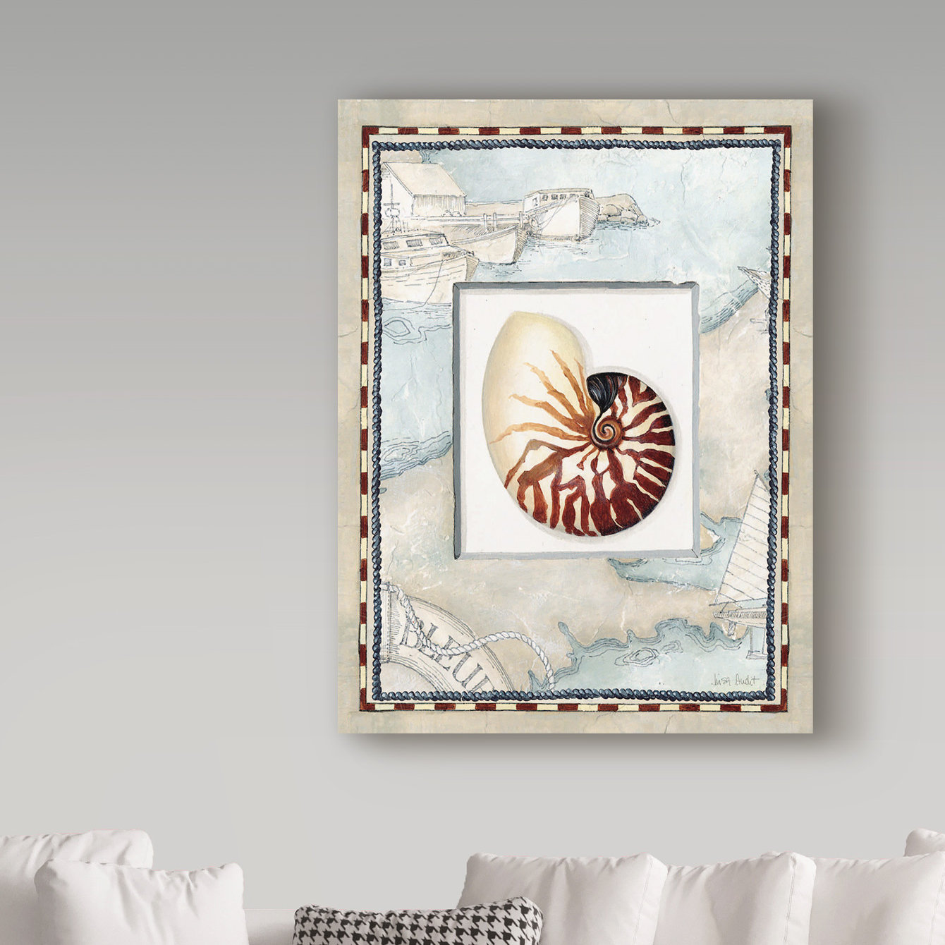 Highland Dunes Shell Map 2 by Lisa Audit - Wrapped Canvas Graphic Art ...