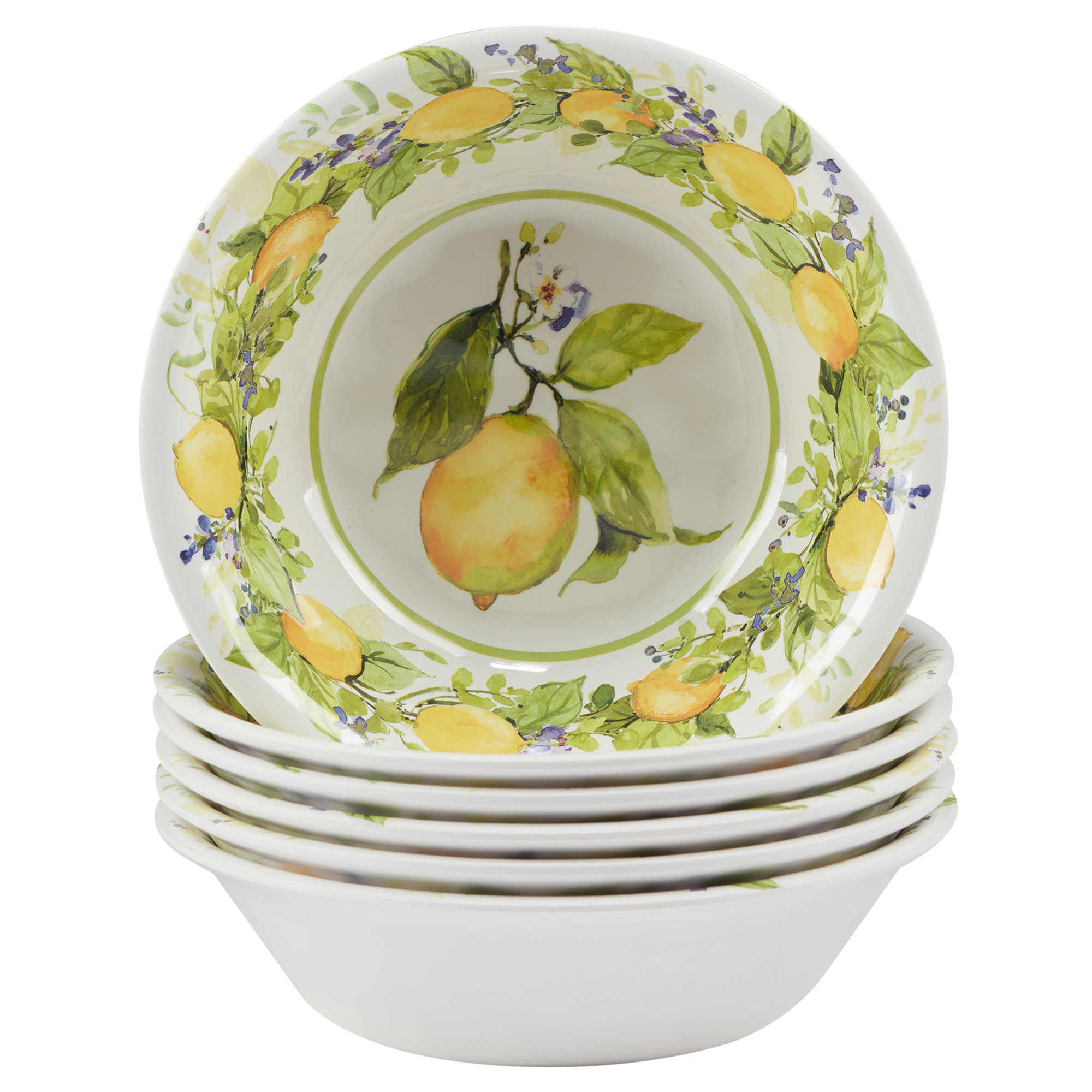Certified International Lemon Zest Set/6 All Purpose Bowl 7.5" X 2 ...