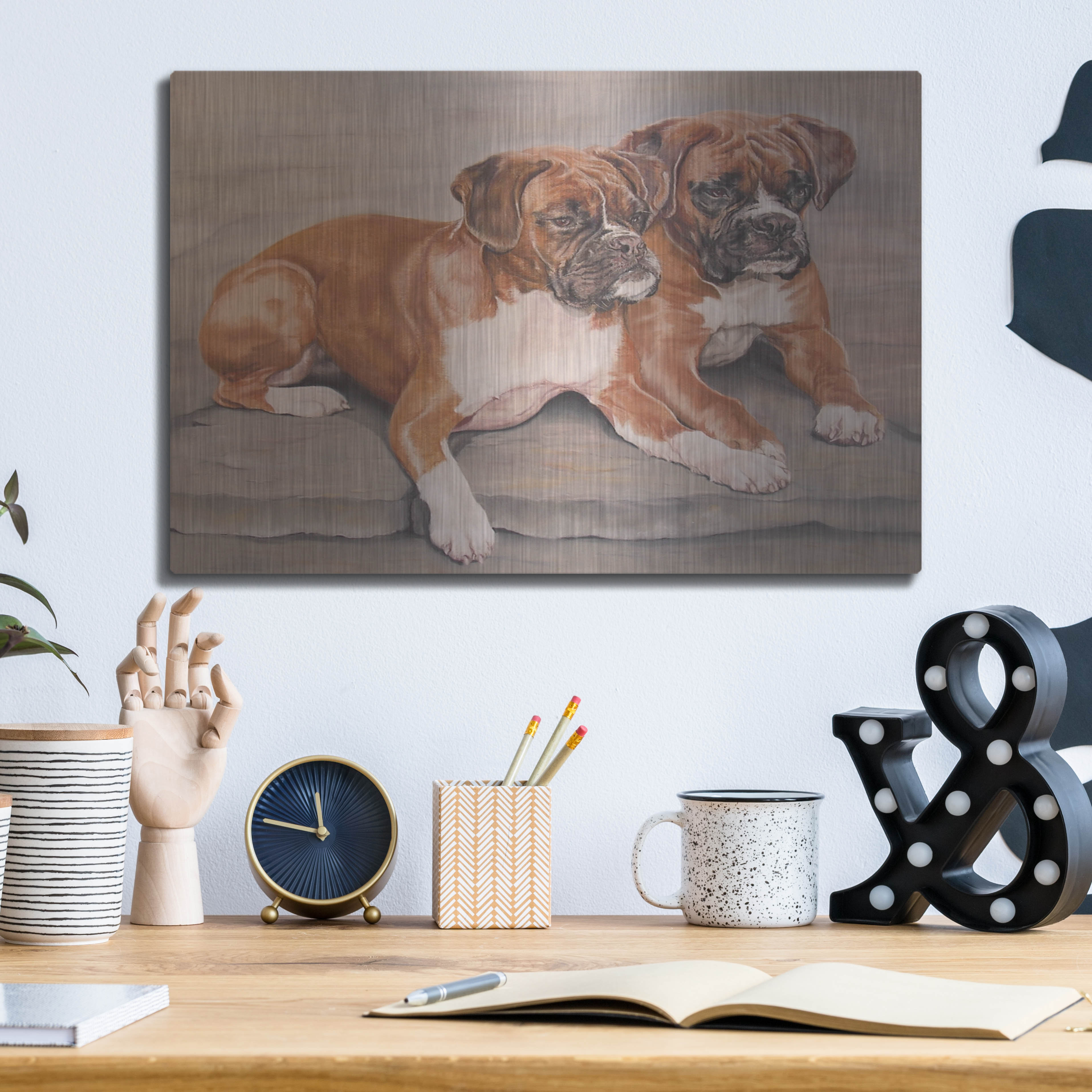 Red Barrel Studio® " Two Boxer Dogs " by Janet Pidoux | Wayfair