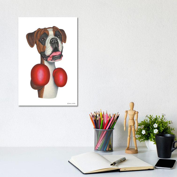 Happy Larry Boxer Boxing by Danny Gordon - Wrapped Canvas Graphic Art ...