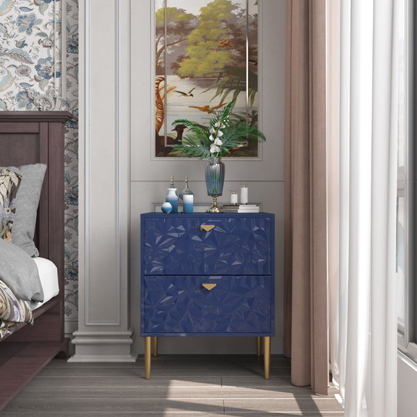 Willa Arlo™ Interiors Baity 2 - Drawer Iron Nightstand & Reviews | Wayfair