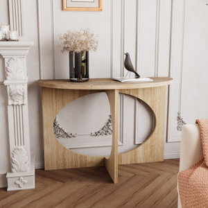 Corrigan Studio® Lakshman Half-Moon Semi-Circle Console Sofa Table with ...