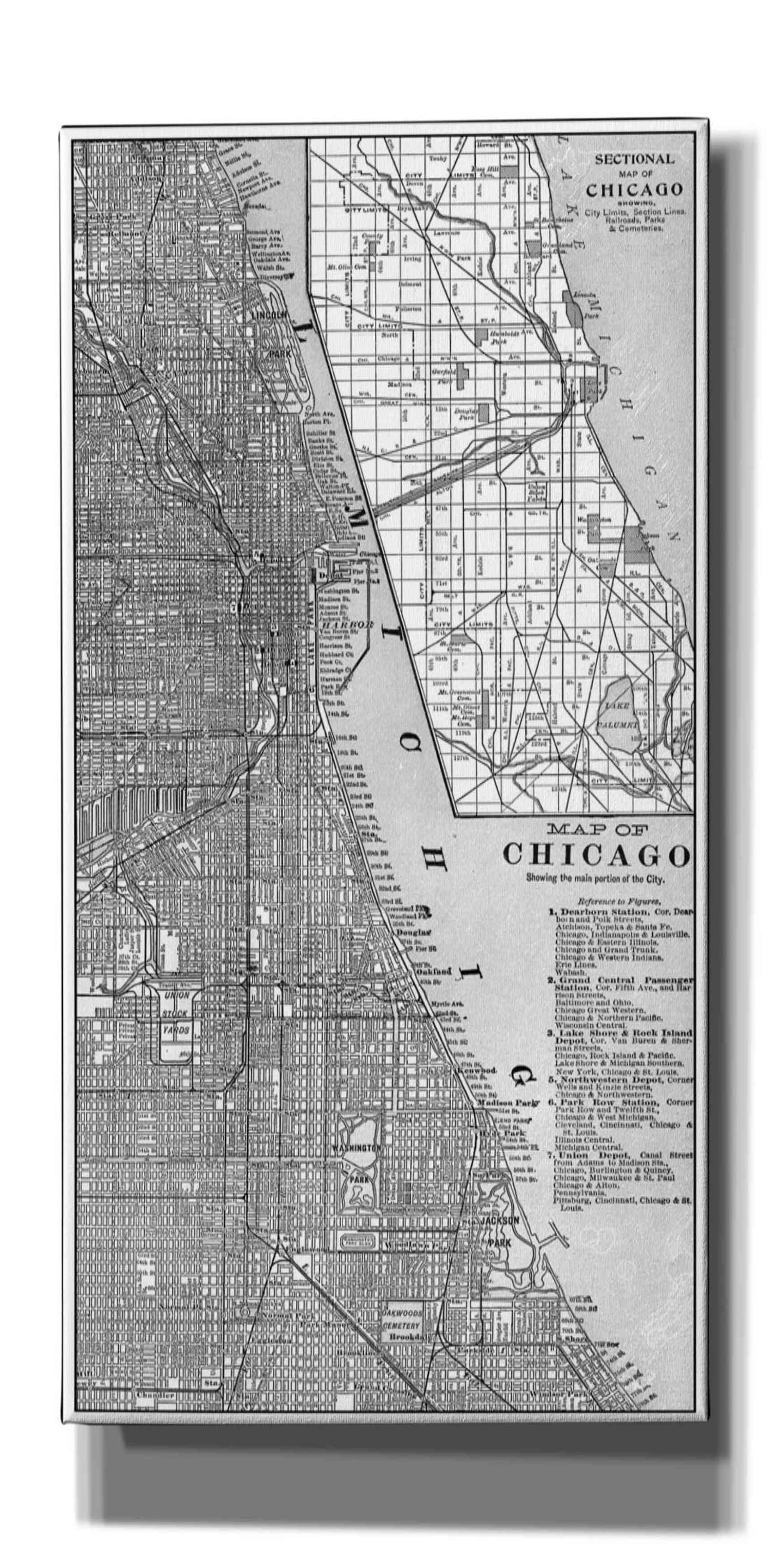 17 Stories 'Tinted Map Of Chicago' By Vision Studio, Acrylic Glass Wall ...
