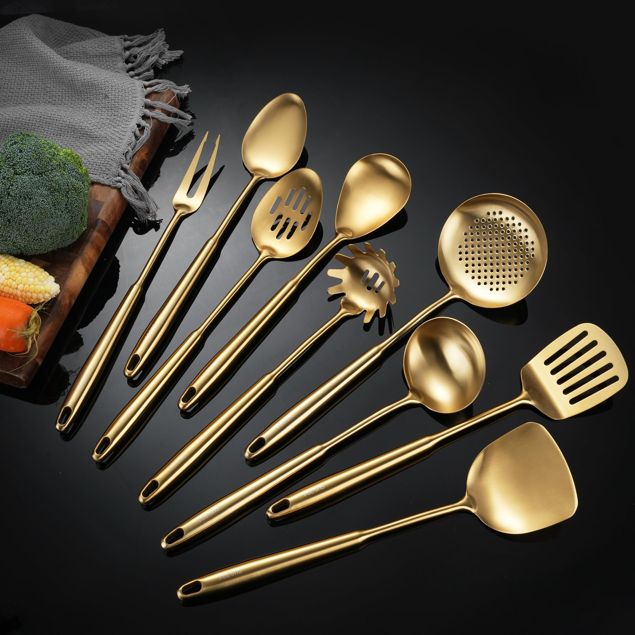 4 SEASONS FURNITURE 9-Piece Stainless Steel Kitchen Utensils Set – All ...