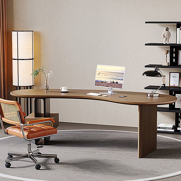 Isla Hopping Modern Creative Ash Walnut-Shaped Office Desk | Wayfair