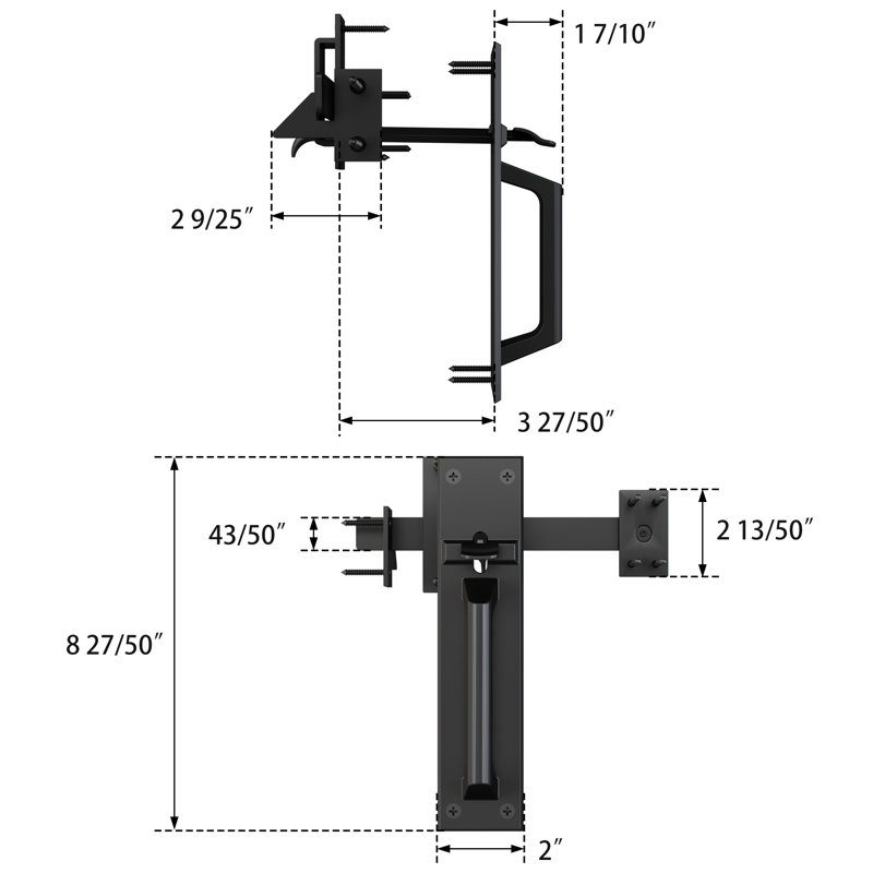 JUBEST Heavy Duty Gate Latch, Two Sided Gate Latch for Outdoor Fence ...
