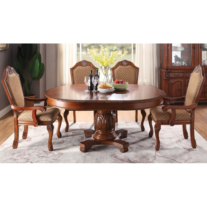 Lark Manor Aarez 5 - Piece Extendable Pedestal Dining Set | Wayfair
