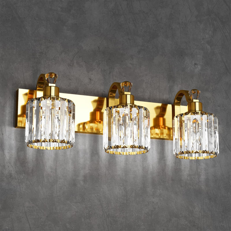 House of Hampton® Modern Crystal Bathroom Vanity Lights Gold | Wayfair