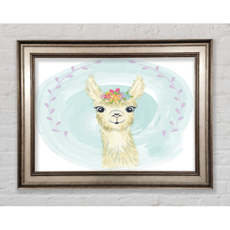 Bright Star Llama Floral Head - Single Picture Frame Art Prints ...
