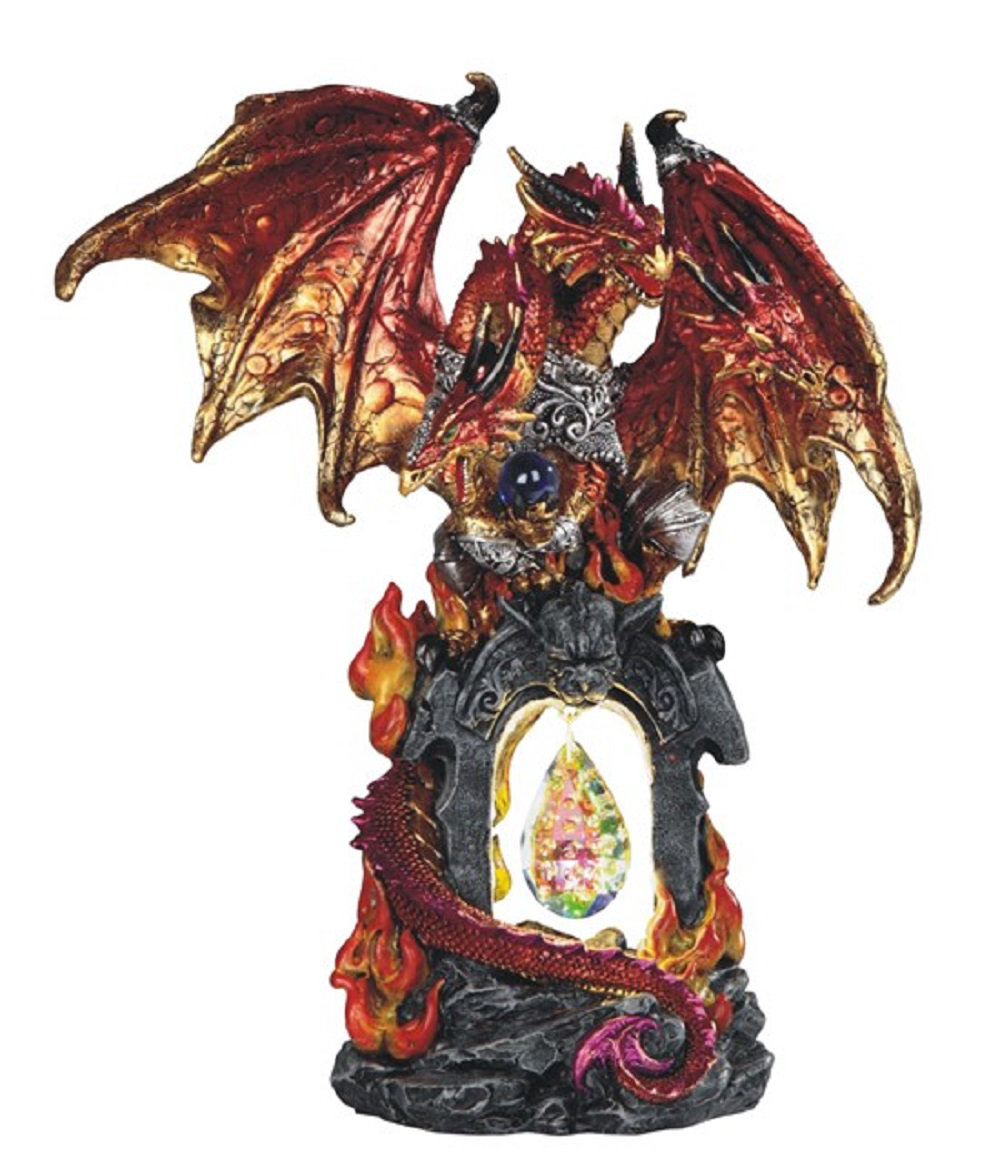 Ebern Designs Malak Dragon with Crystal Statue | Wayfair