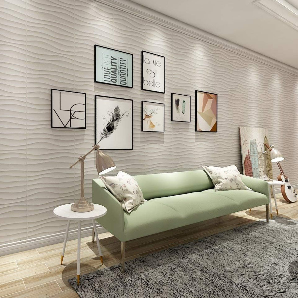 Ivy Bronx 3D Wall Panel PVC Wave Wall Design - Wayfair Canada