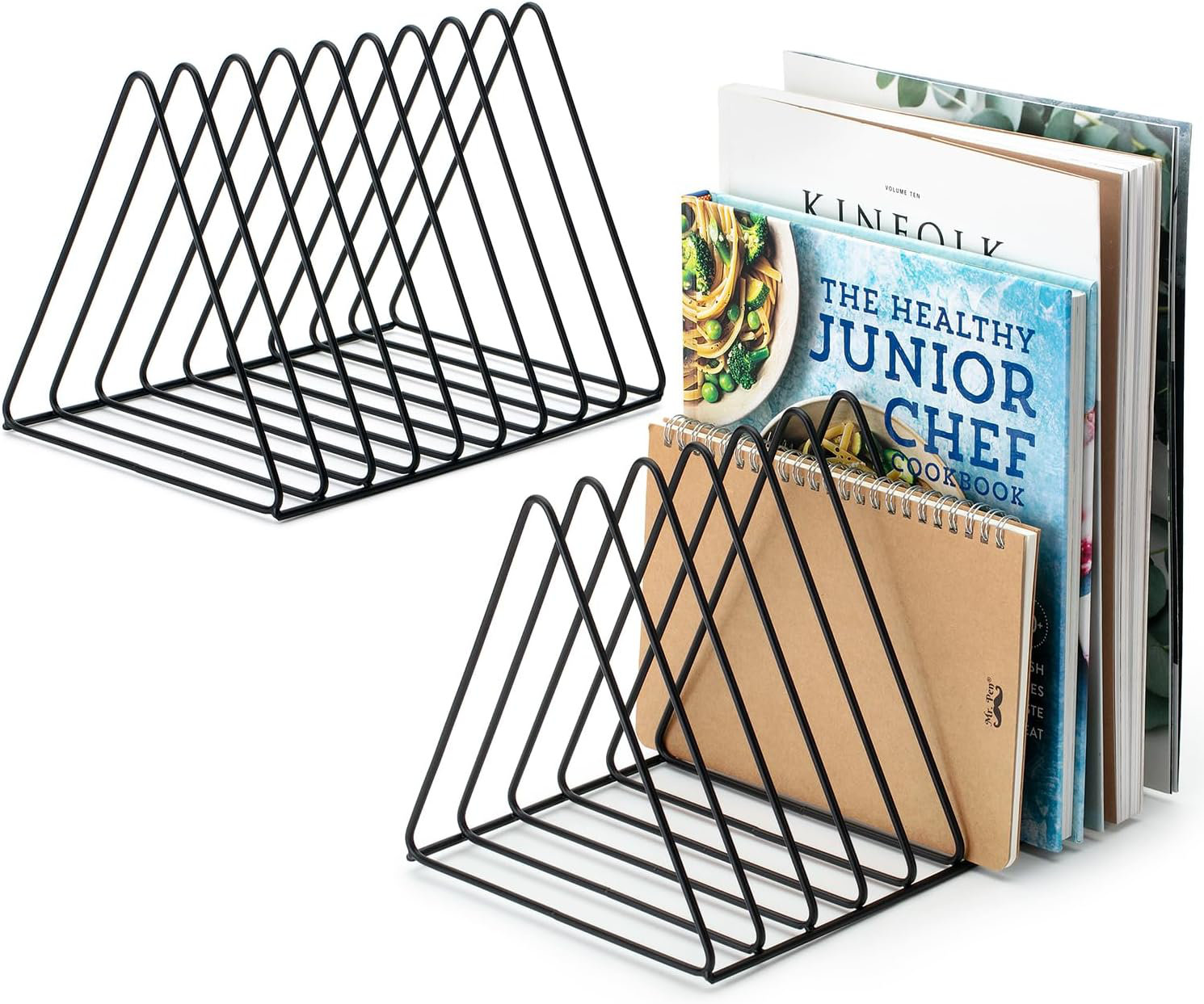 Ebern Designs Magazine Holder 9 Slots 2 Pack Triangle Desk Organizers ...