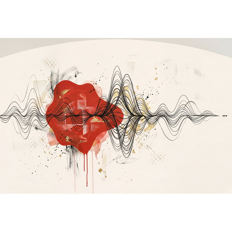 Ebern Designs Abstract Heart Wallpaper Soundwave Lines Modern Mixed ...