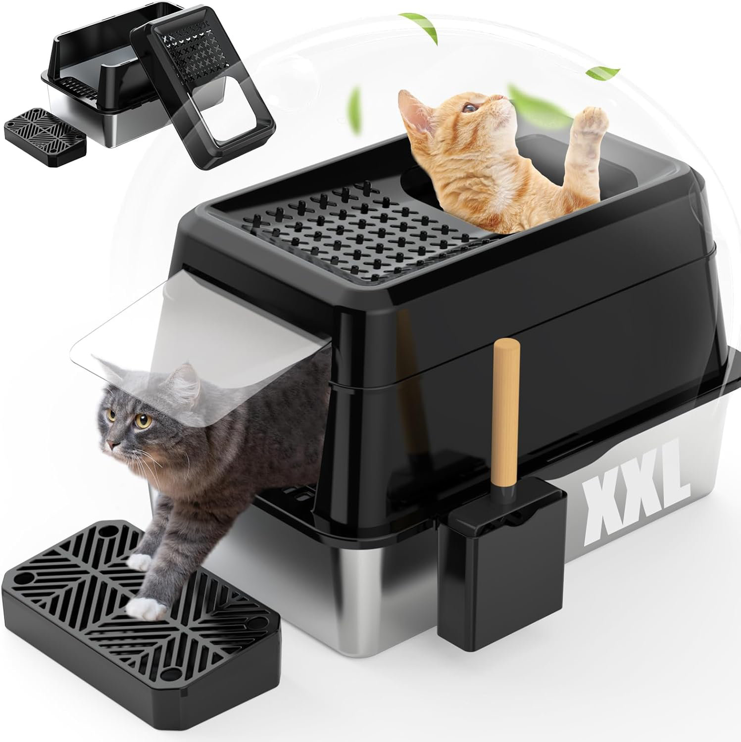 Archie & Oscar™ Stainless Steel Cat Litter Box With Lip, XXL Extra ...