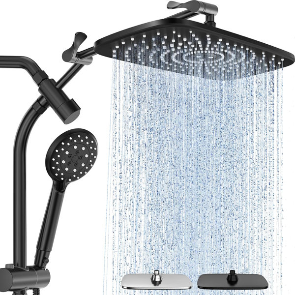 ULIMUS 11.8 Inch Rain Shower Head Combo,Upgraded 2-In-1 Slide Bar ...