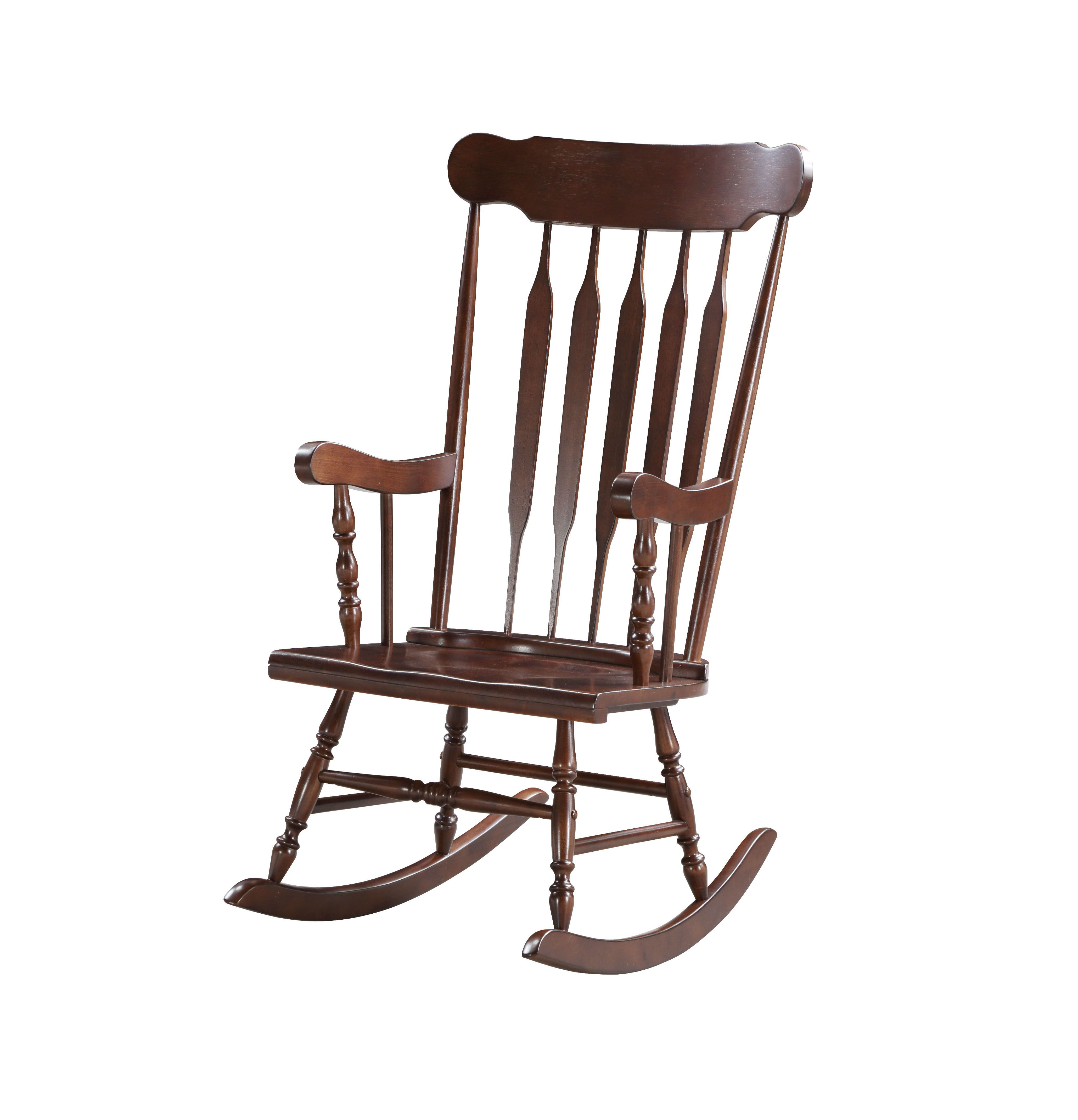Alcott Hill® Donovan Cappucino Rocking Chair with Slat Back | Wayfair