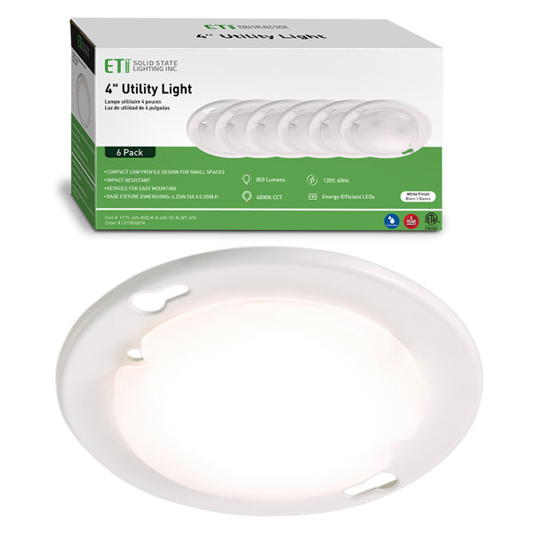 Ebern Designs 4 in. Universal Round Utility Light 882-Lumens Compact ...