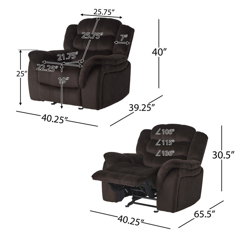 Red Barrel Studio® Manual Recliner Chair for Adults,Glider Rocking ...