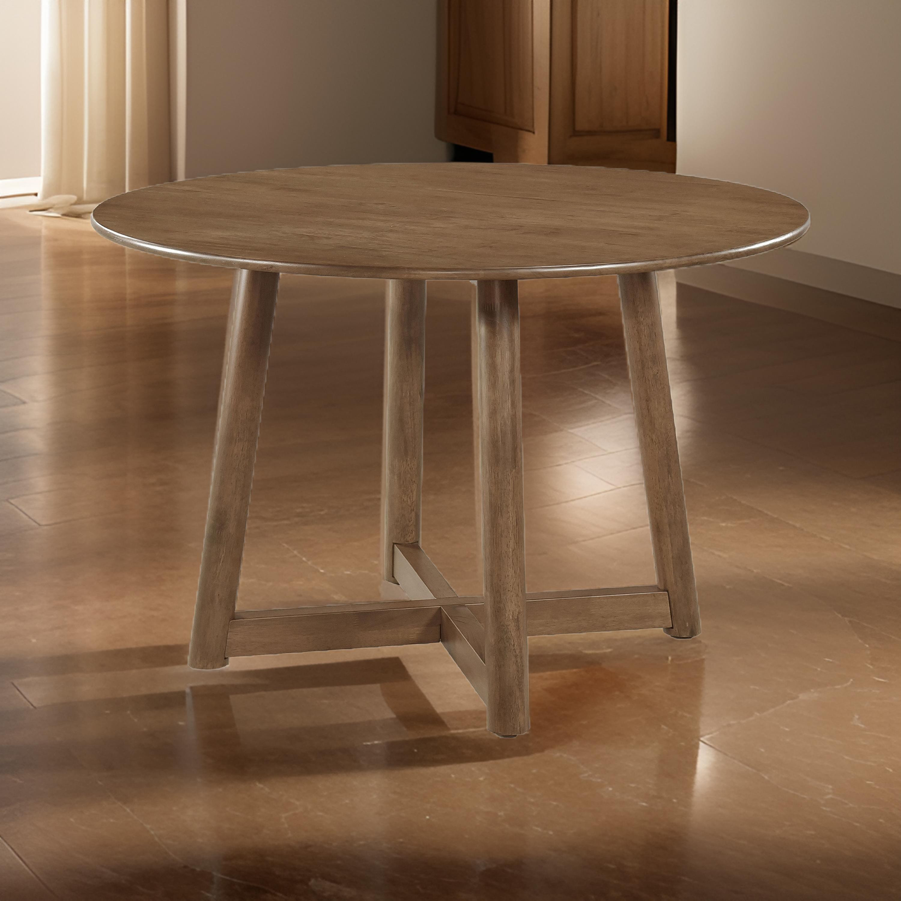 Benjara Ellie Dining Table, 47 Inch Round Top, Interlocking Legs ...