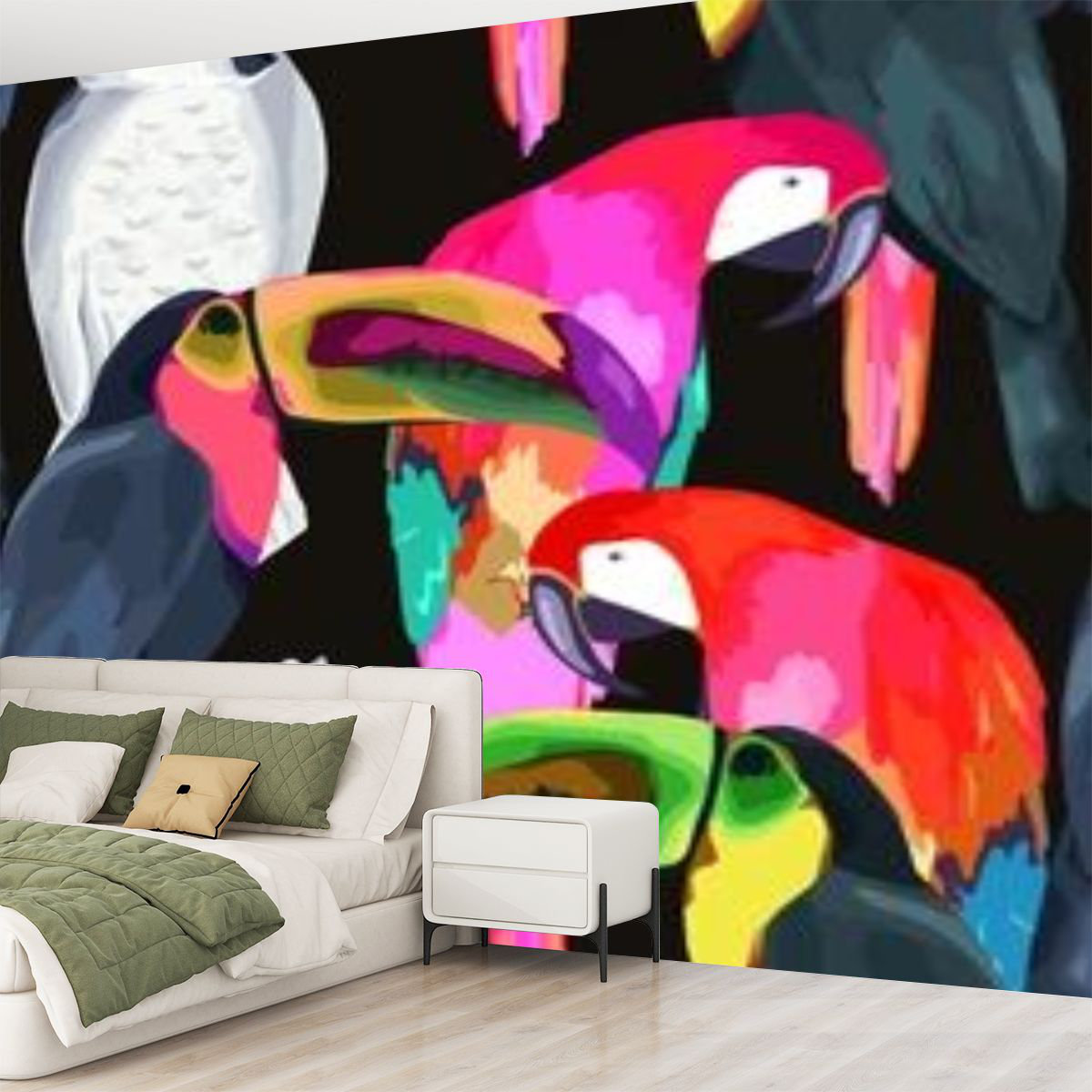 Bay Isle Home™ Peel and Stick Canvas Wallpaper Wall Mural Animal ...