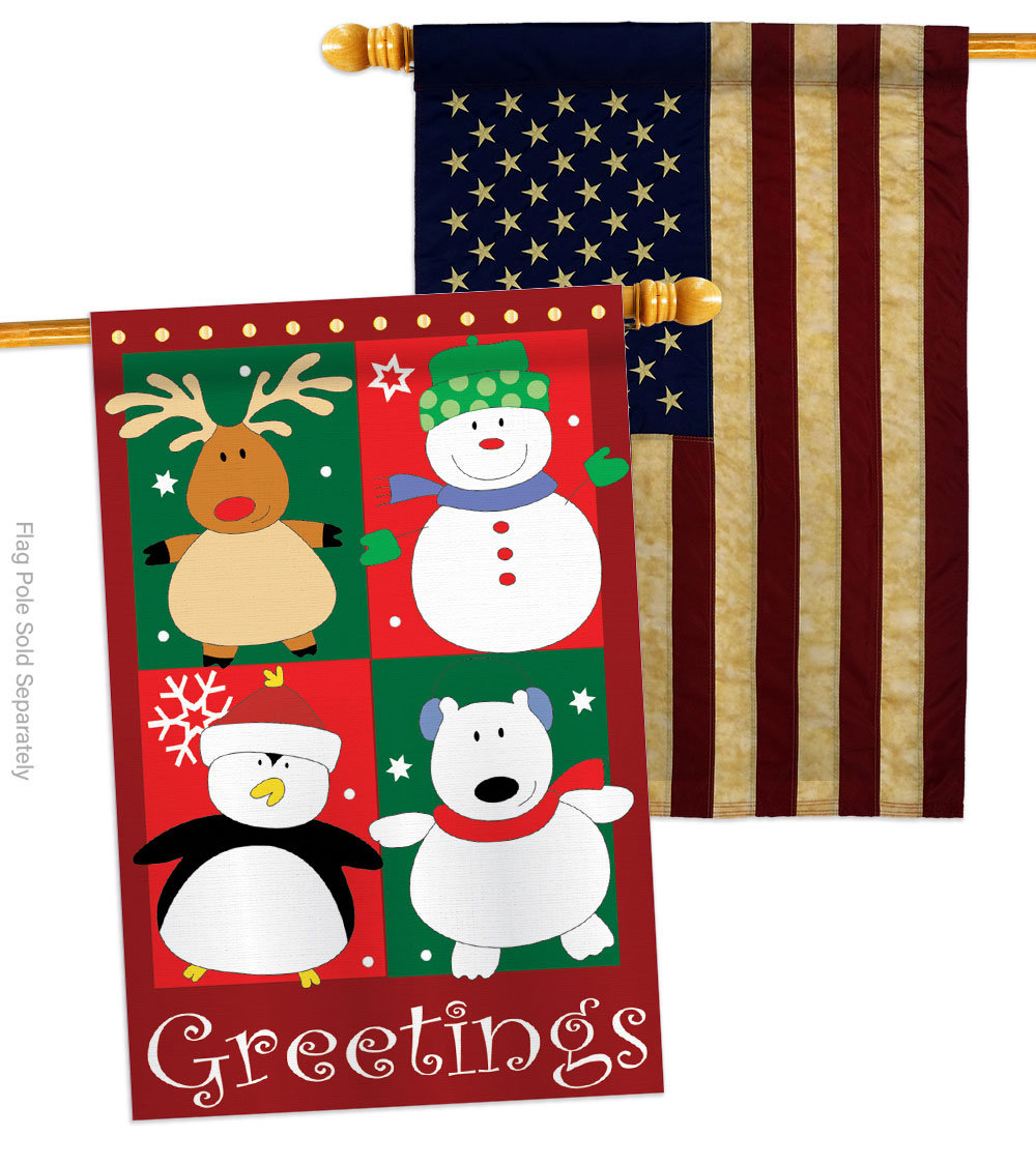 Breeze Decor Double Sided 40'' H x 28'' W Polyester Christmas House ...