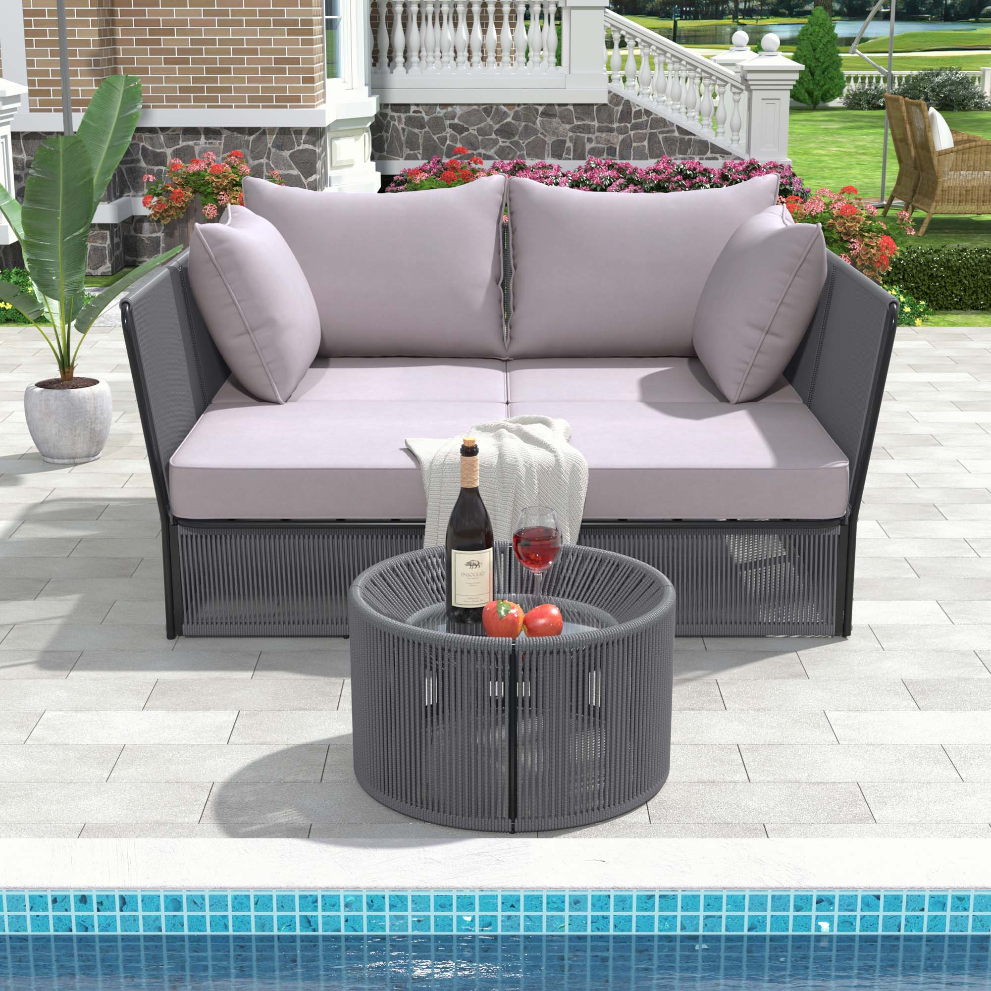 George Oliver Zader 61.8'' Wide Outdoor Patio Daybed with Cushions ...