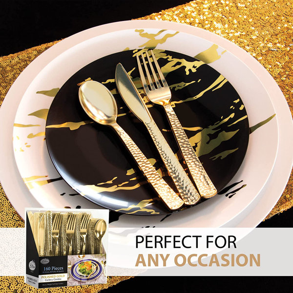 NicoleFantiniCollection Disposable Plastic Flatware Set | Wayfair