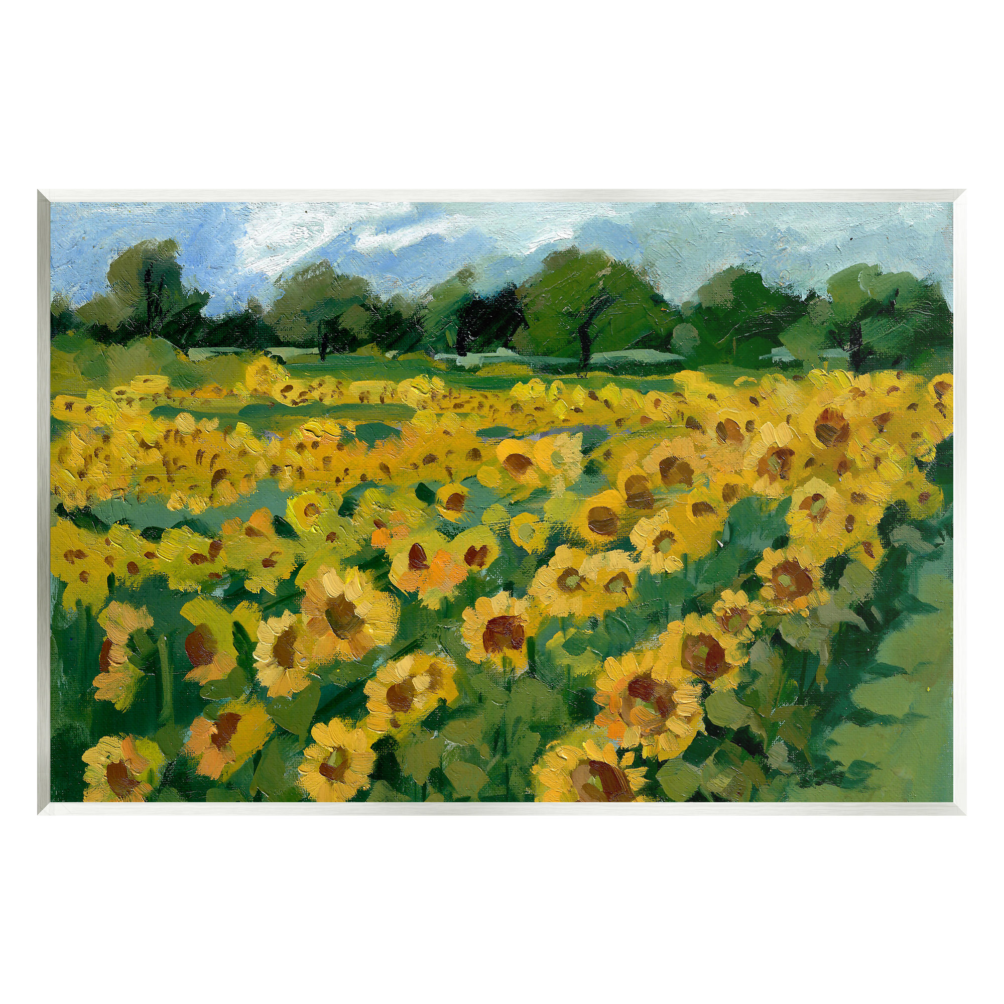 Stupell Industries Bb-174-Wood Sunflower Farm Painting by Bley Hack ...