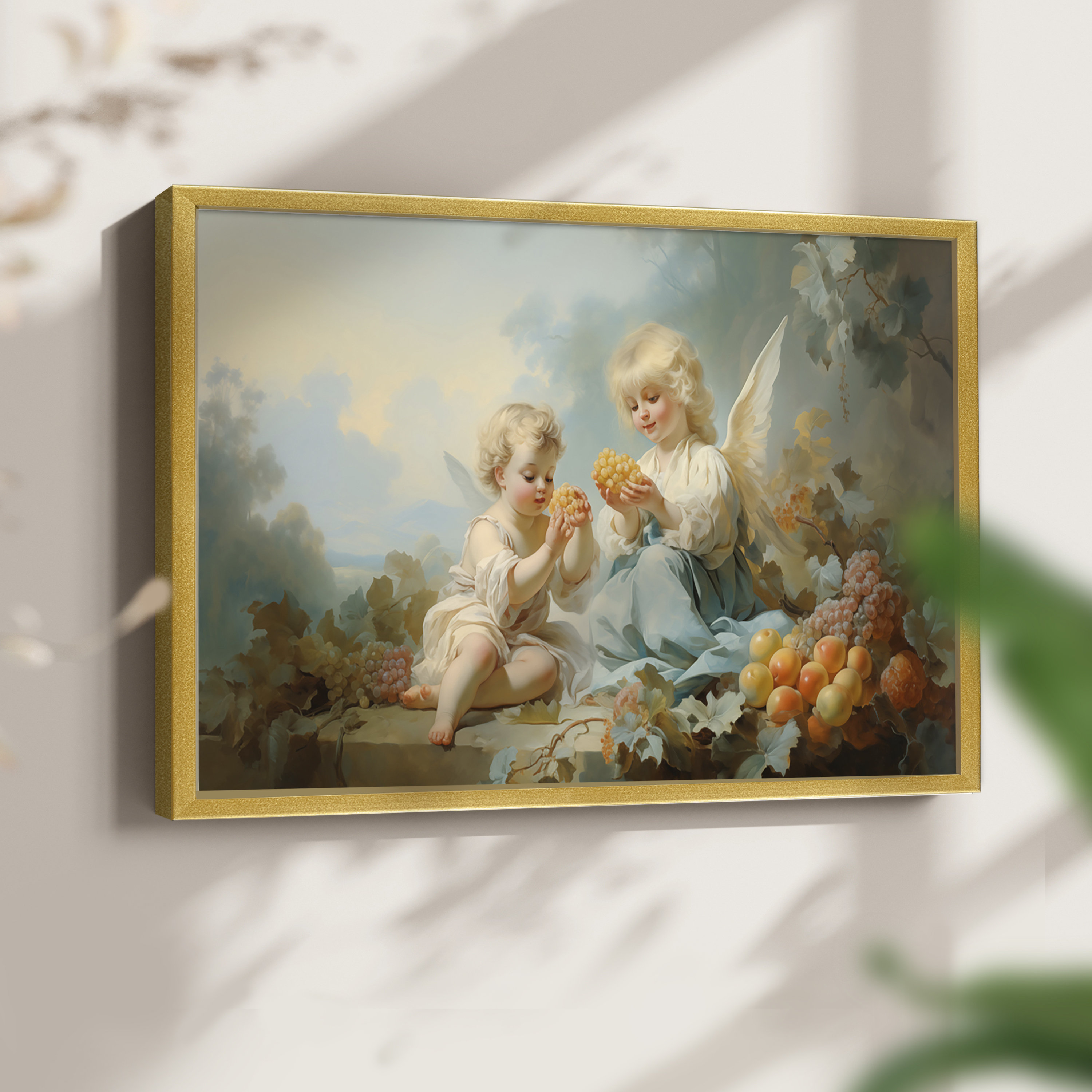 Fleur De Lis Living Angels From Above-XVIII -Framed Print - Restickable ...