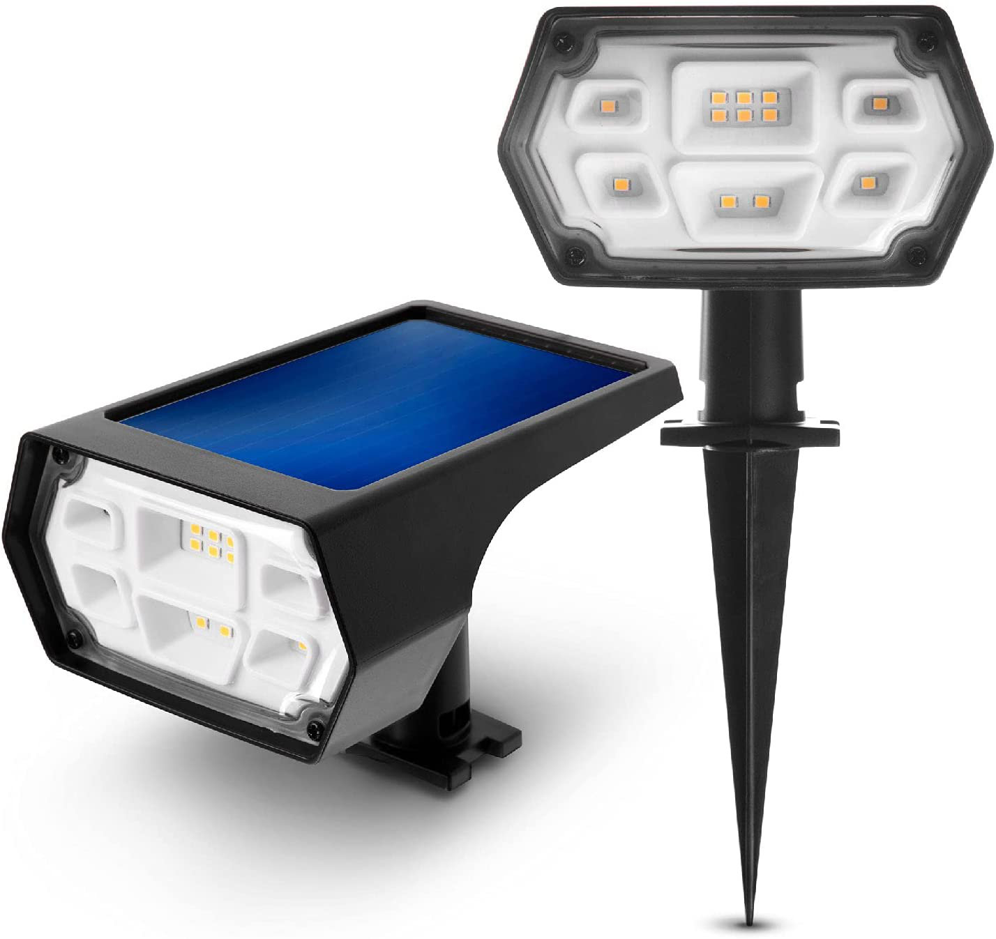 Home Zone Security LED Solar Power Dusk to Dawn Outdoor Security Spot ...