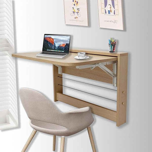 Latitude Run® Floating Desk For Wall, Functional Hanging Desk For Home ...