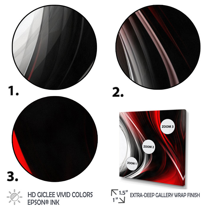 Ivy Bronx Red Black Infinite Ripples II On Canvas Print | Wayfair